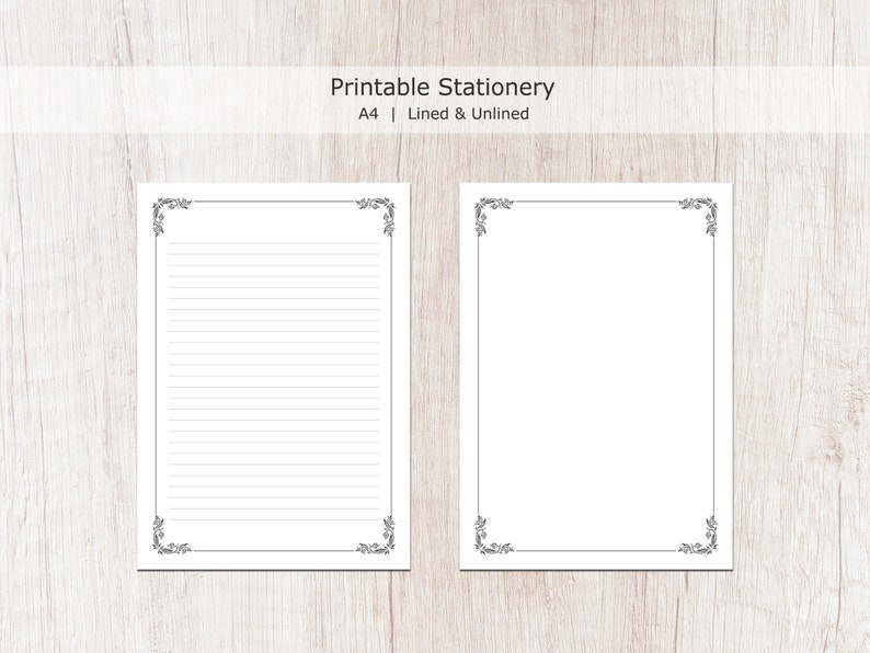 Minimalist Printable Stationery, Simple Writing Paper, Journal Paper ...