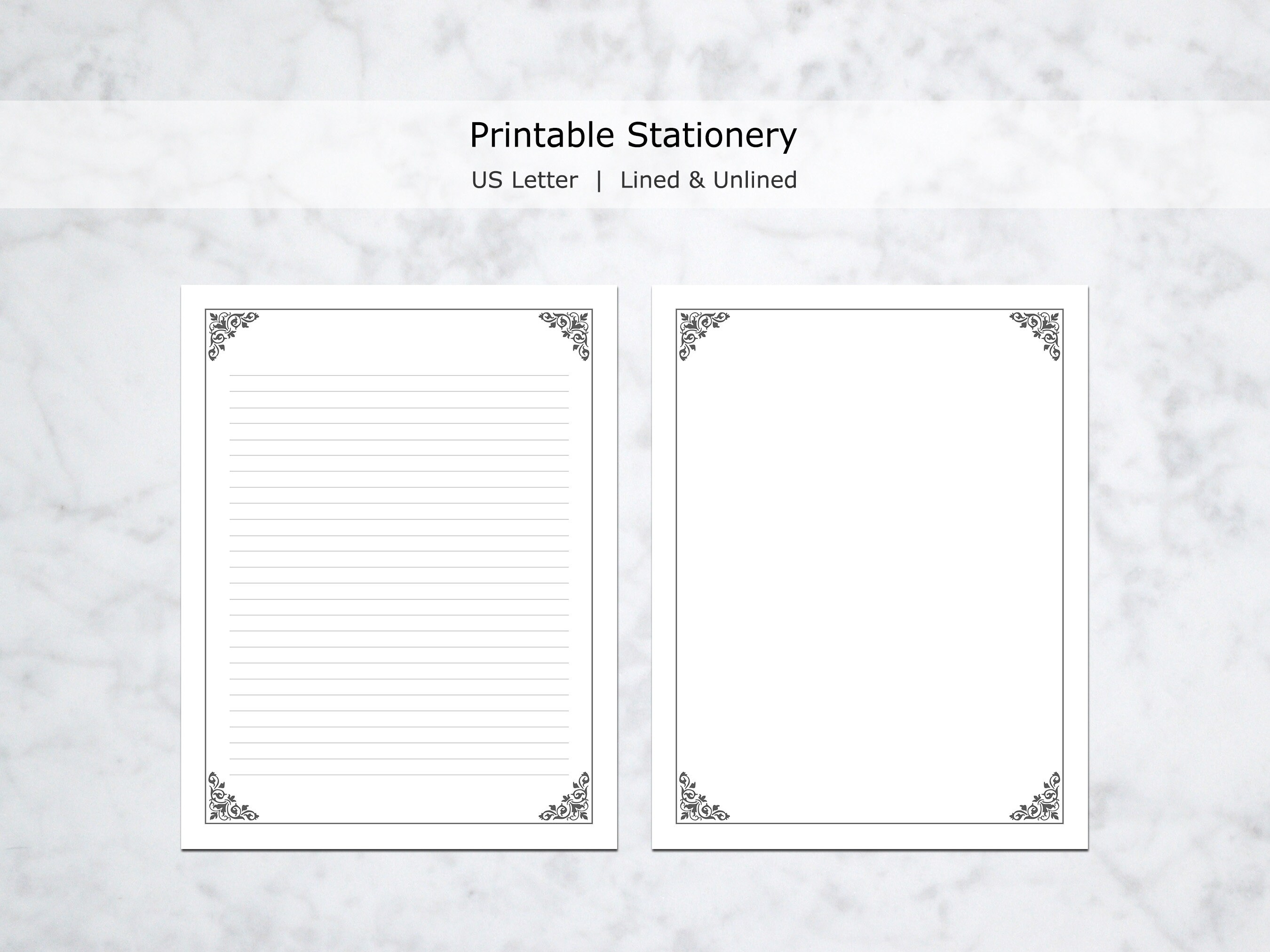 Minimalist Printable Stationery, Simple Writing Paper, Journal Paper ...