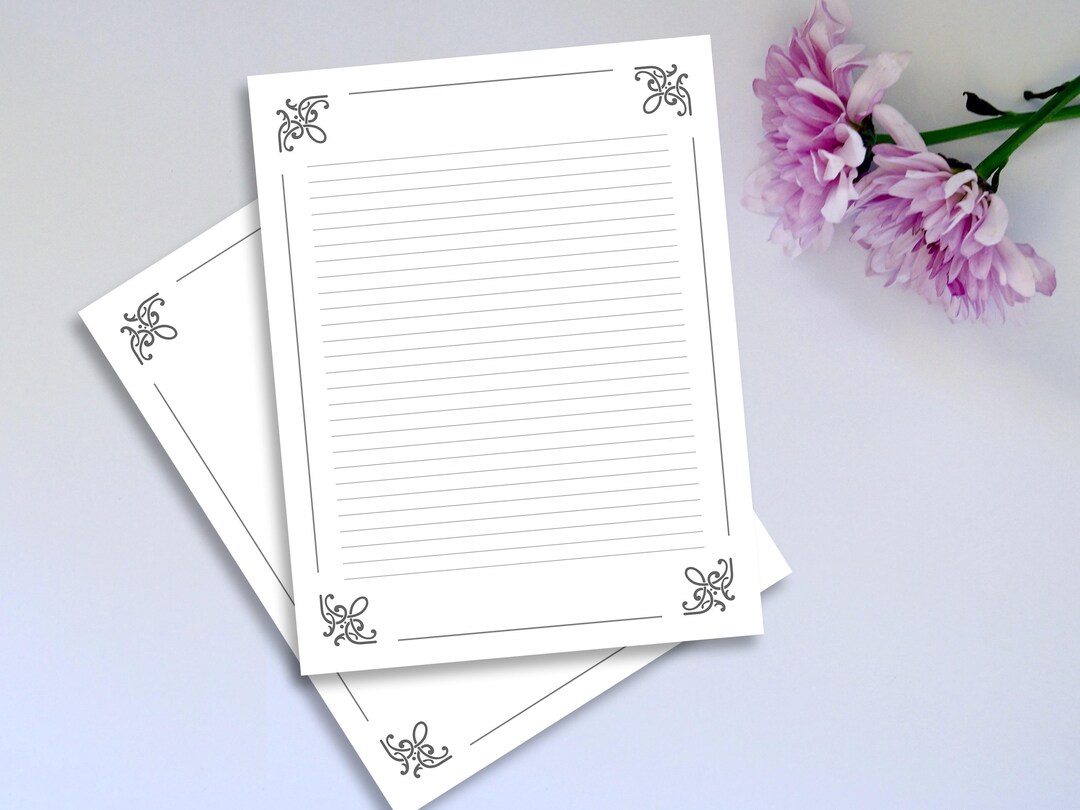 Minimalist Printable Stationery, Simple Writing Paper, Lined & Unlined ...
