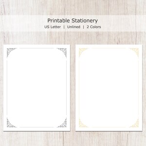 Minimalist Printable Stationery, Simple Writing Paper, Lined & Unlined ...
