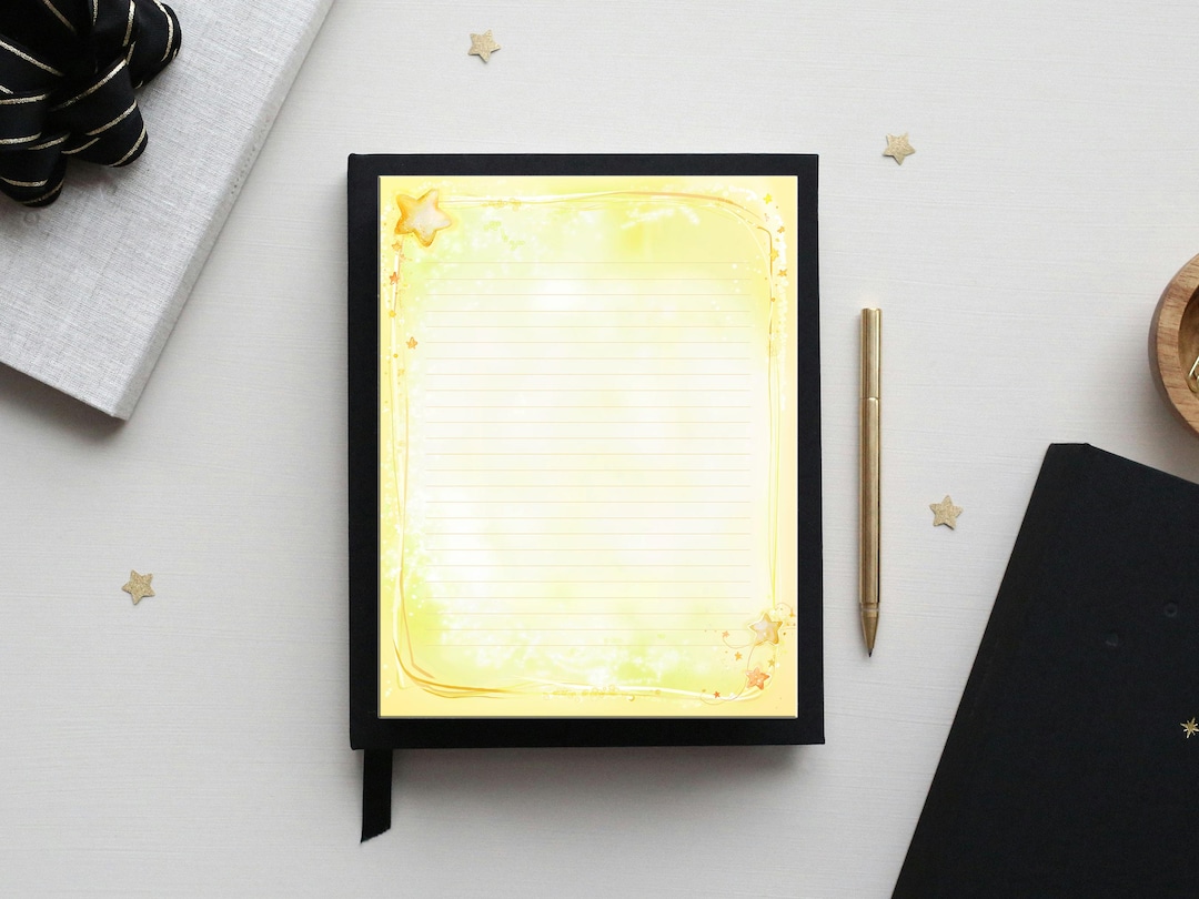 Starry Printable Stationery Set, Celestial Writing Paper, Lined/unlined ...