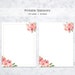 Pink Rose Printable Stationery Floral Writing Paper - Etsy