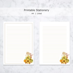 Autumn Fruits Printable Stationery, Fall Decorative Writing Paper ...