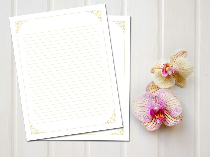 Minimalist Printable Stationery, Simple Writing Paper, Lined & Unlined ...