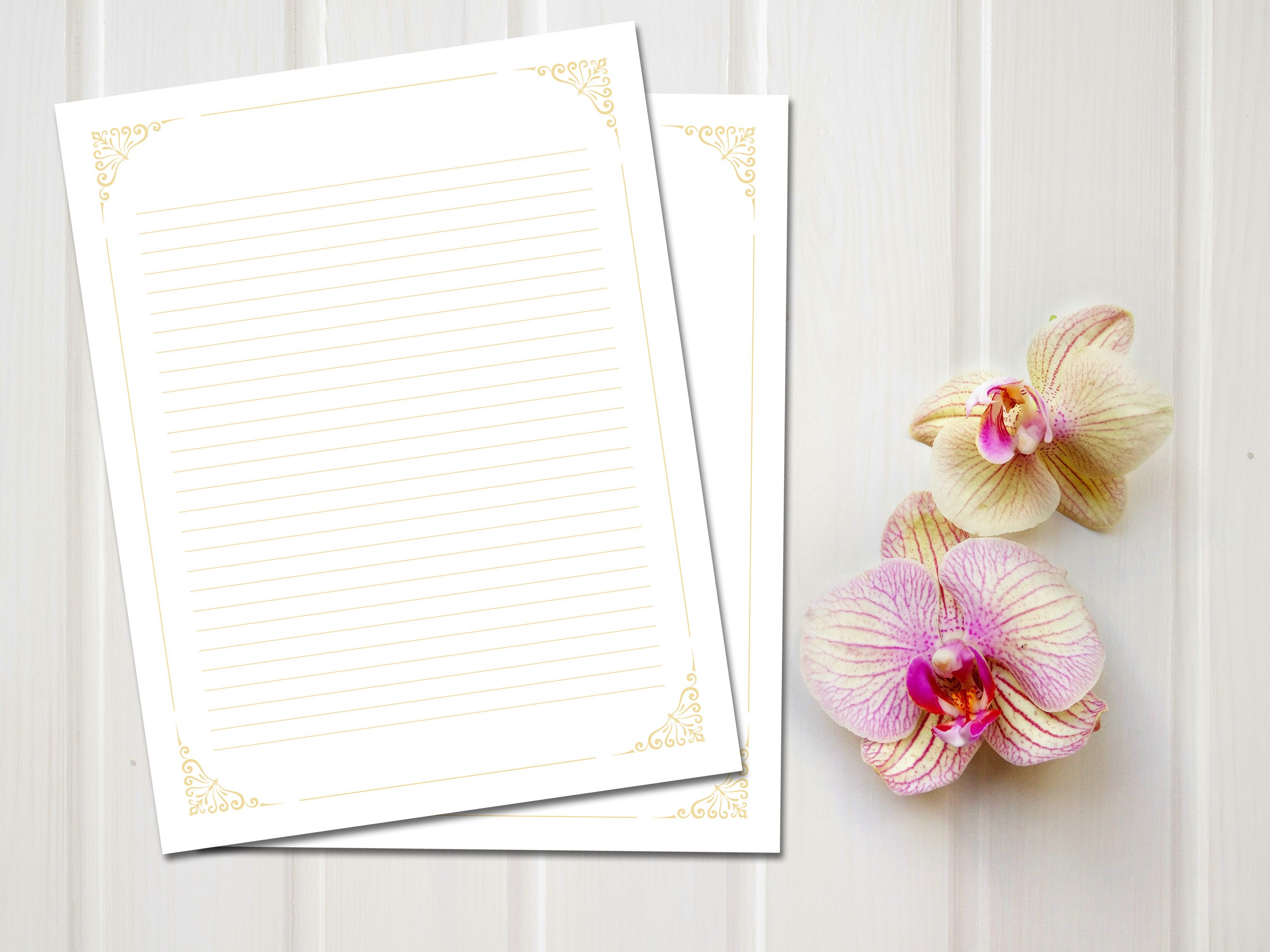 Minimalist Printable Stationery, Simple Writing Paper, Lined & Unlined ...