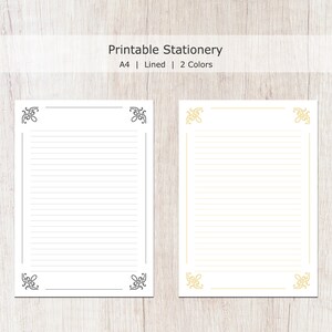 Minimalist Printable Stationery, Simple Writing Paper, Lined & Unlined ...
