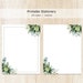 Greenery Printable Stationery, Botanical Writing Paper, Decorative ...
