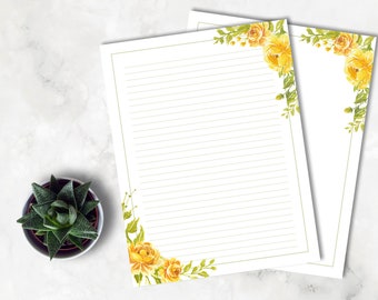 Minimalist Printable Stationery, Simple Writing Paper, Lined & Unlined ...