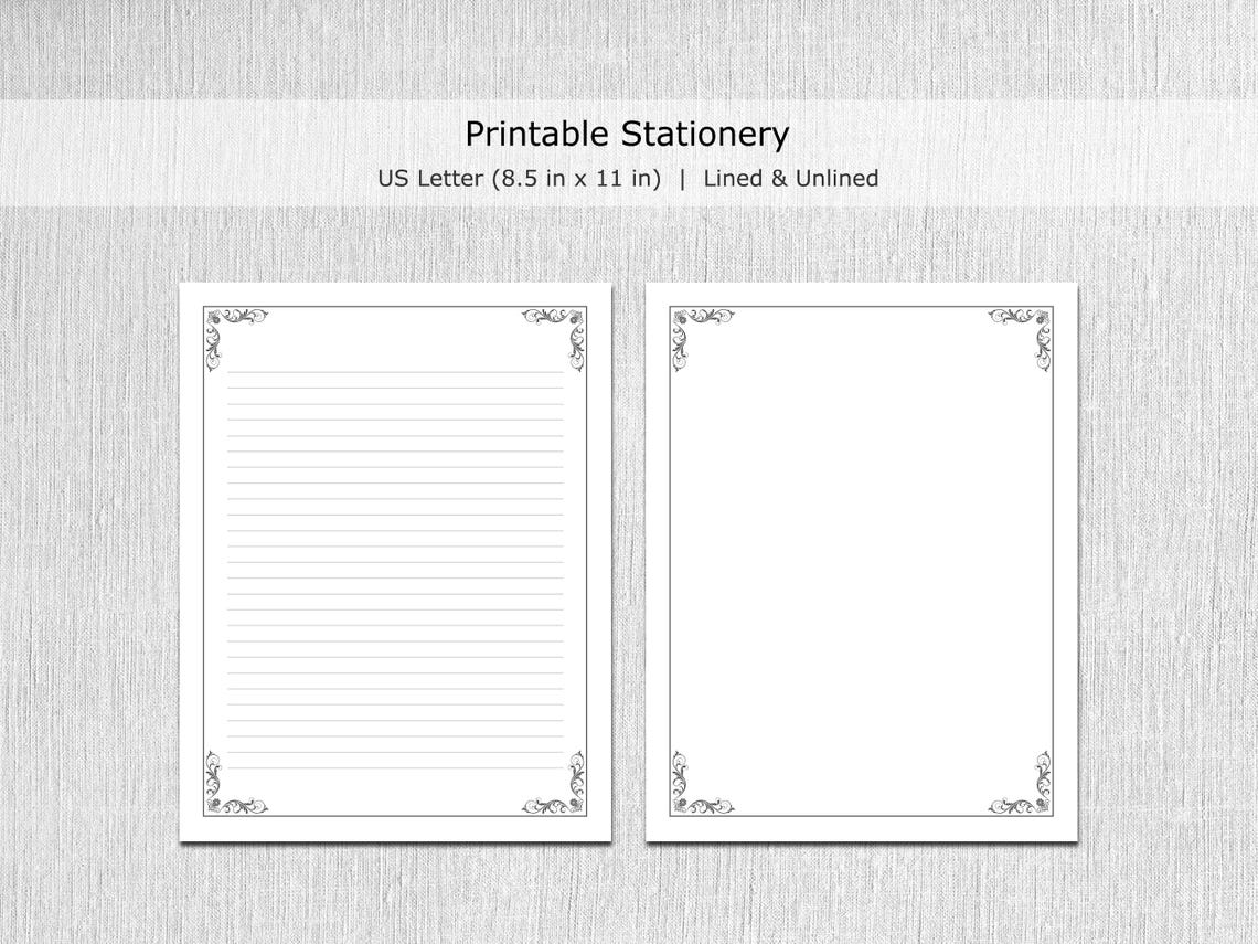 Minimalist Printable Stationery, Simple Writing Paper, Journal Paper ...