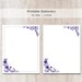 Purple Flowers Printable Stationery, Floral Writing Paper, Lined ...