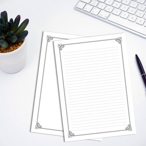 Minimalist Printable Stationery, Simple Writing Paper, Lined & Unlined ...