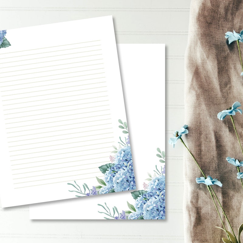 Hydrangea Printable Stationery - Etsy