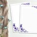 Purple Flowers Printable Stationery, Floral Writing Paper, Lined ...