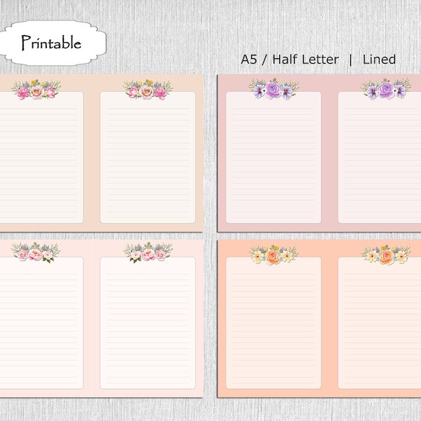 Minimalist Printable Stationery, Simple Writing Paper, Journal Paper ...