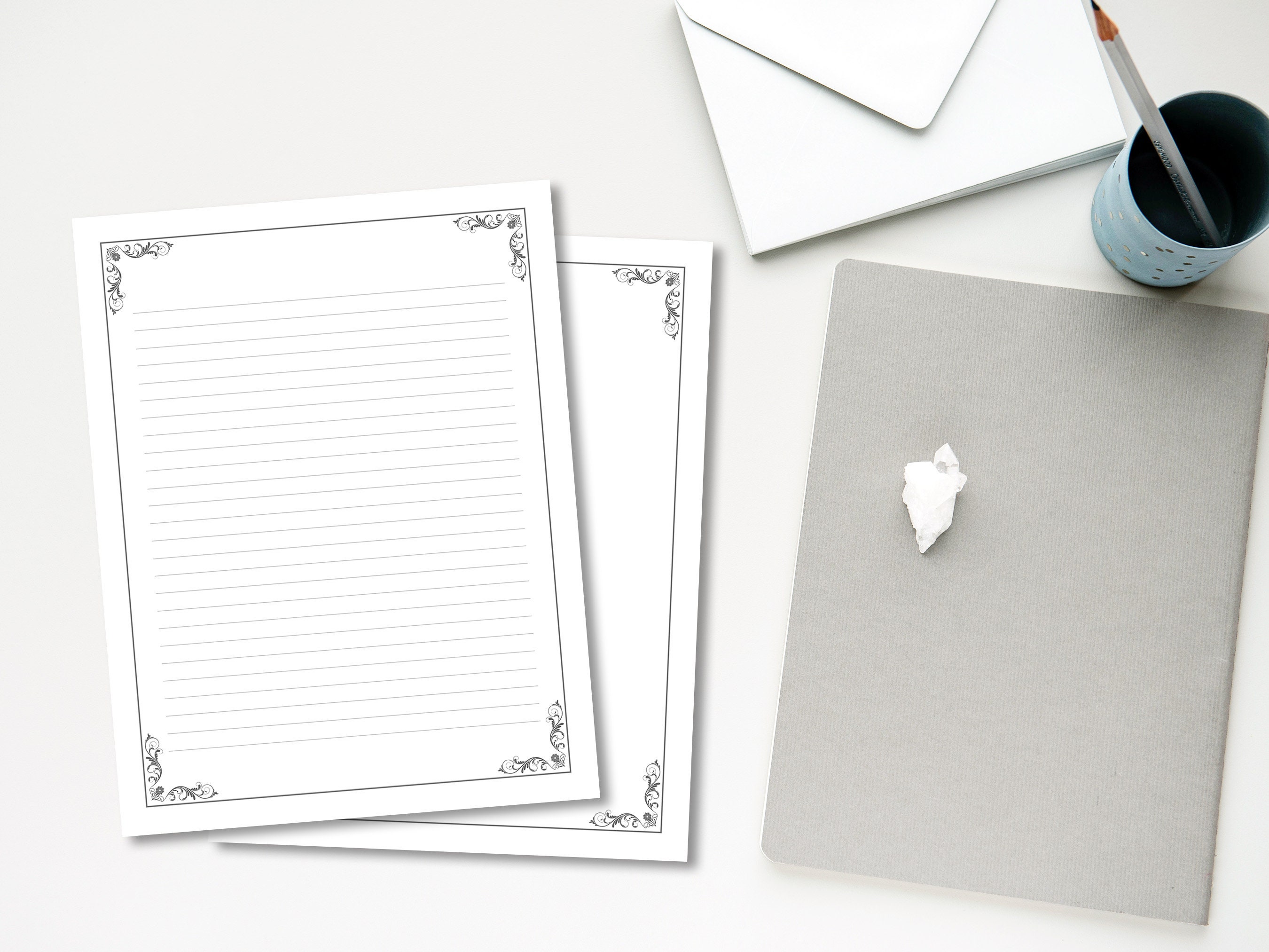 Minimalist Printable Stationery Simple Writing Paper Journal - Etsy