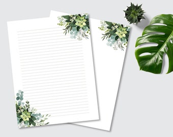 Minimalist Printable Stationery, Simple Writing Paper, Journal Paper ...