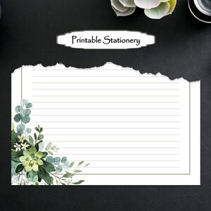 Greenery Printable Stationery Botanical Writing Paper | Etsy