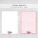Pink Rose Printable Stationery, Red Floral Writing Paper, Lined/unlined ...