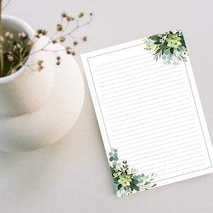 Greenery Printable Stationery Botanical Writing Paper | Etsy