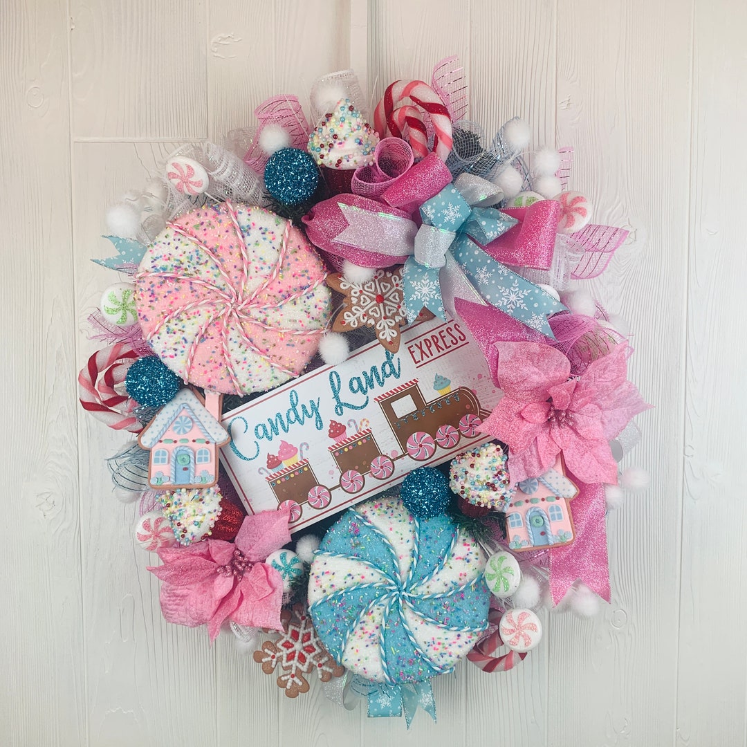 Pink Christmas Wreath, Christmas Cookie Wreath, Gingerbread Wreath ...
