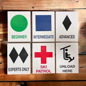 Ski Trail Difficulty Signs, Mountain Trail Markers, Ski Lovers Gifts ...