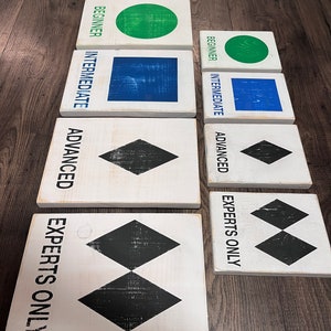 Ski Trail Difficulty Signs, Mountain Trail Markers, Ski Lovers Gifts ...