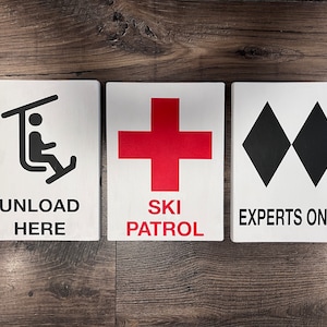 Ski Trail Difficulty Signs, Mountain Trail Markers, Ski Lovers Gifts ...