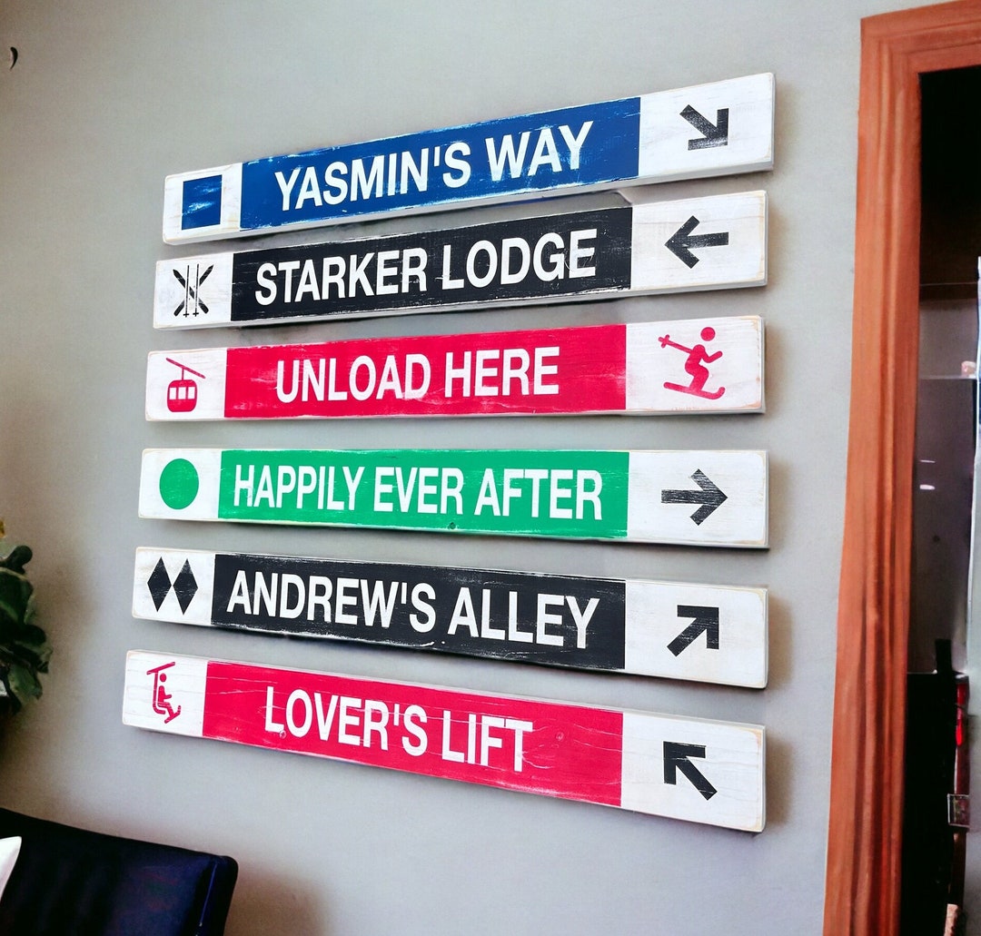 Custom Ski/snowboard Wood Trail Signs, 24" or 30", Weathered Hiking ...