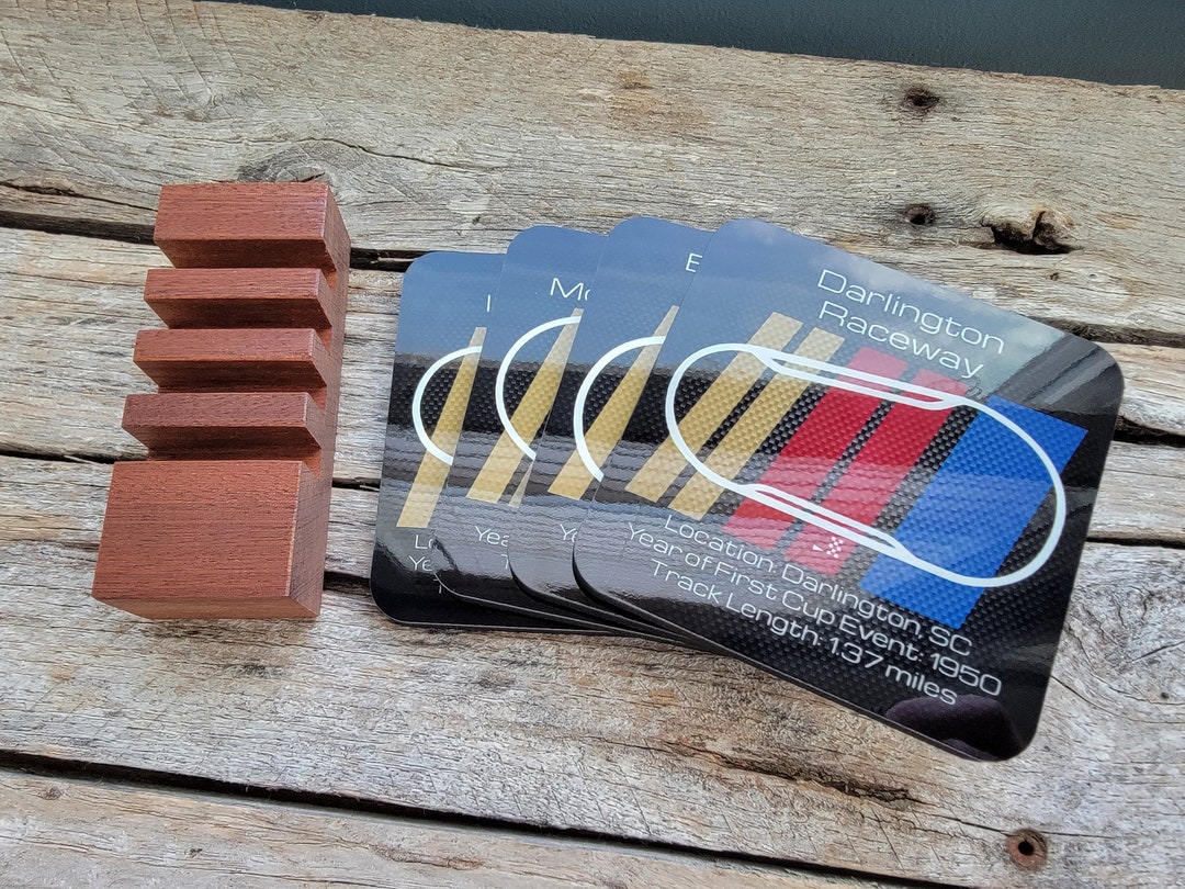 Stock Car Racing Hardboard Coaster Set With Holder, Stock Car Racing ...
