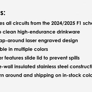 Formula 1 Laser Engraved Stainless Steel Bottle, Custom Water Bottle ...