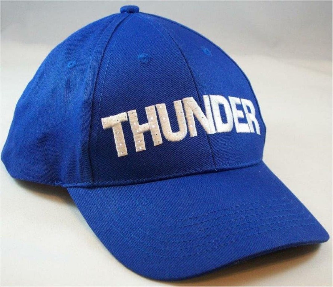 Thunder Flashing Blue and White Cap Hat - Etsy