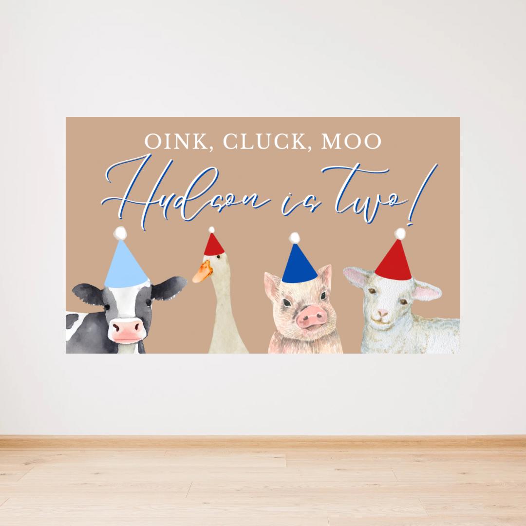 DIGITAL DOWNLOAD - Banner Template - Canva Download - Oink Cluck Moo - Etsy