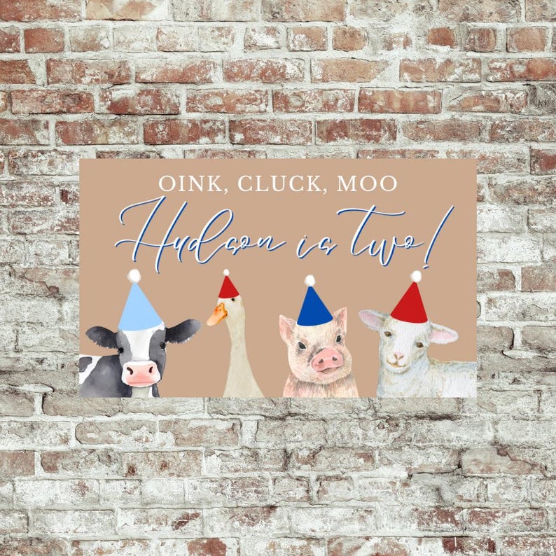 DIGITAL DOWNLOAD - Banner Template - Canva Download - Oink Cluck Moo - Etsy