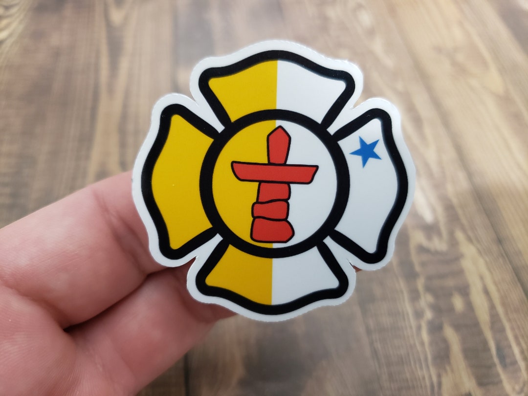 Nunavut Flag Maltese Cross Sticker - Etsy