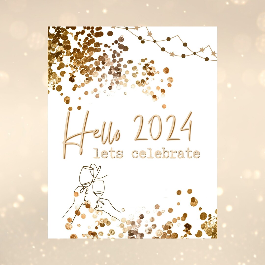 New Years Eve Welcome Sign, New Years Lets Celebrate Sign, New Years ...