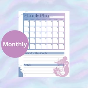 Mermaid Planner, Daily Planner, Weekly Planner, Monthly Planner ...