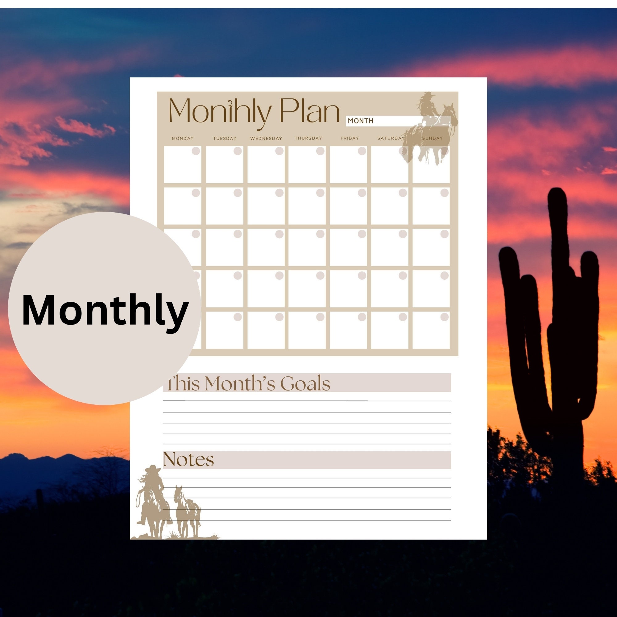 Printable Planner Bundle, Western Planner, Cowgirl Planner, Daily ...
