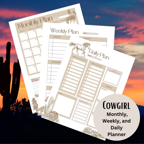 Western Monthly Planner - Etsy