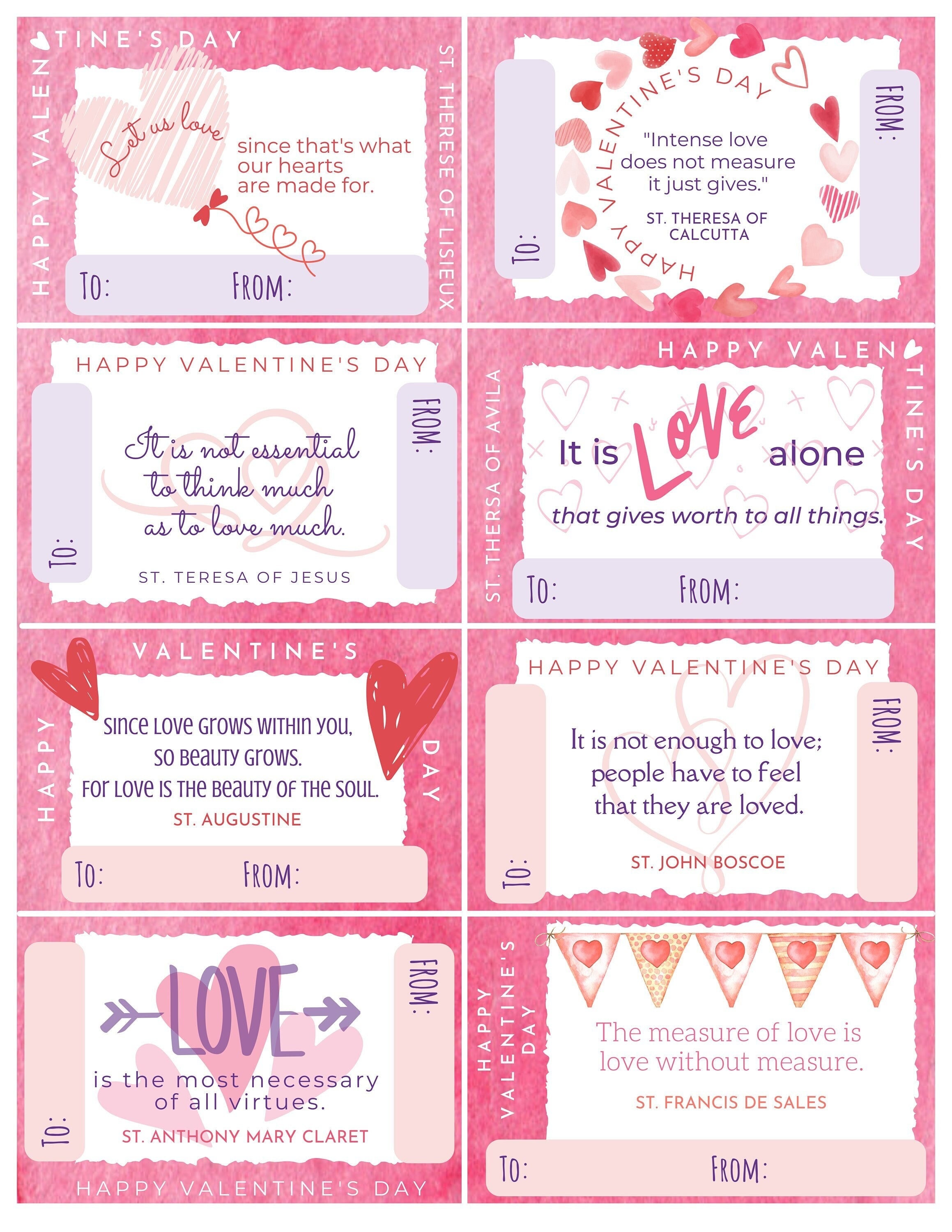 Printable Valentine's Day Cards : Children, Friendship, Love, Saint ...