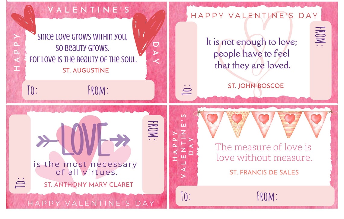 Printable Valentine's Day Cards : Children, Friendship, Love, Saint ...