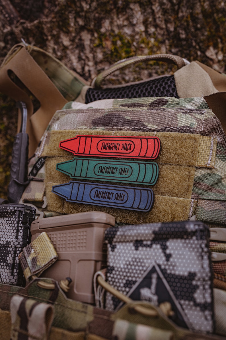 Leather Patch | Emergency Snack | Morale Patch | Military | Crayon ...