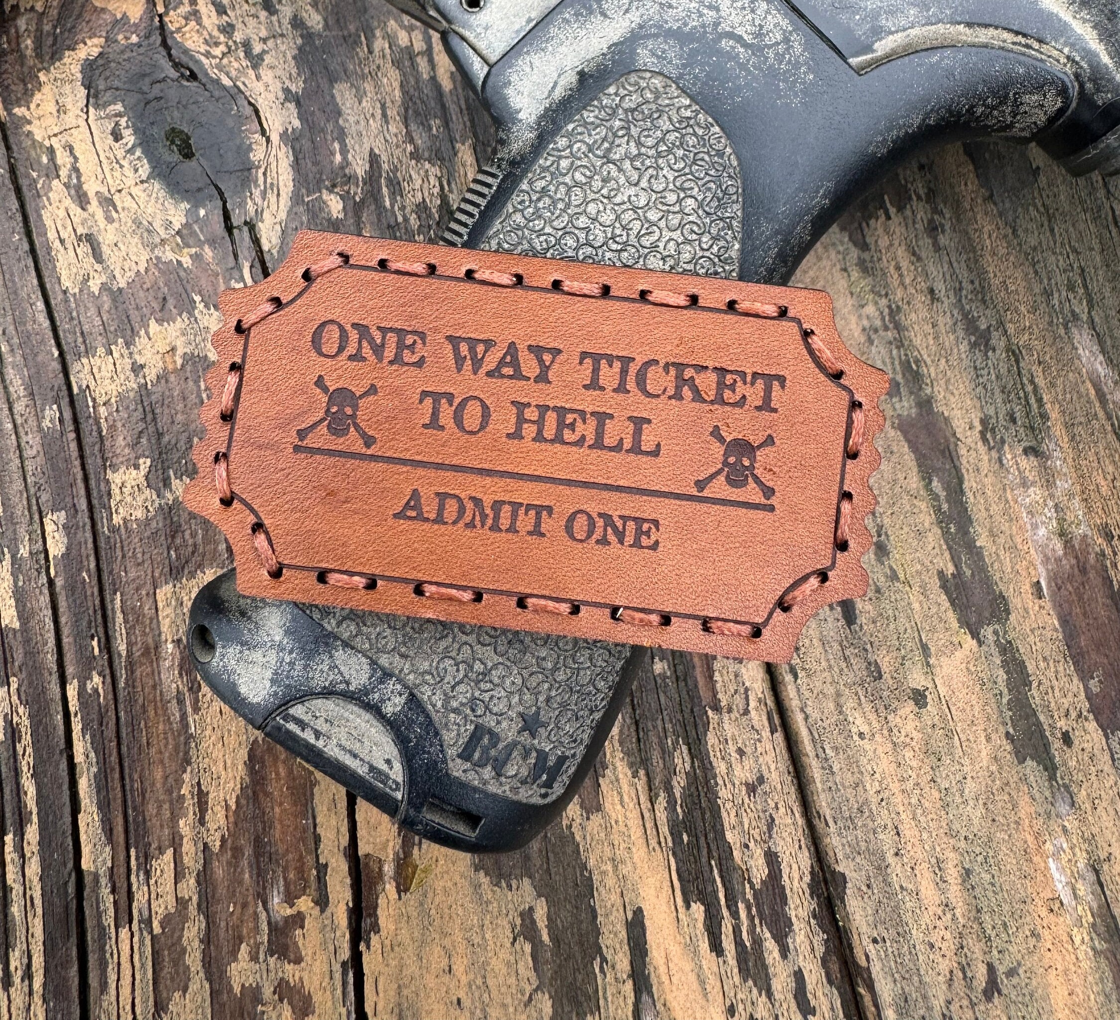 One Way Ticket to Hell Leather Morale Patch | Military, First Responder ...