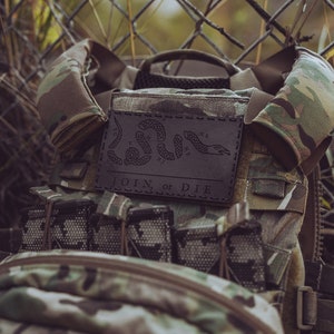 Leather Patch | Join or Die Patch | Morale Patch | Military | Airsoft ...