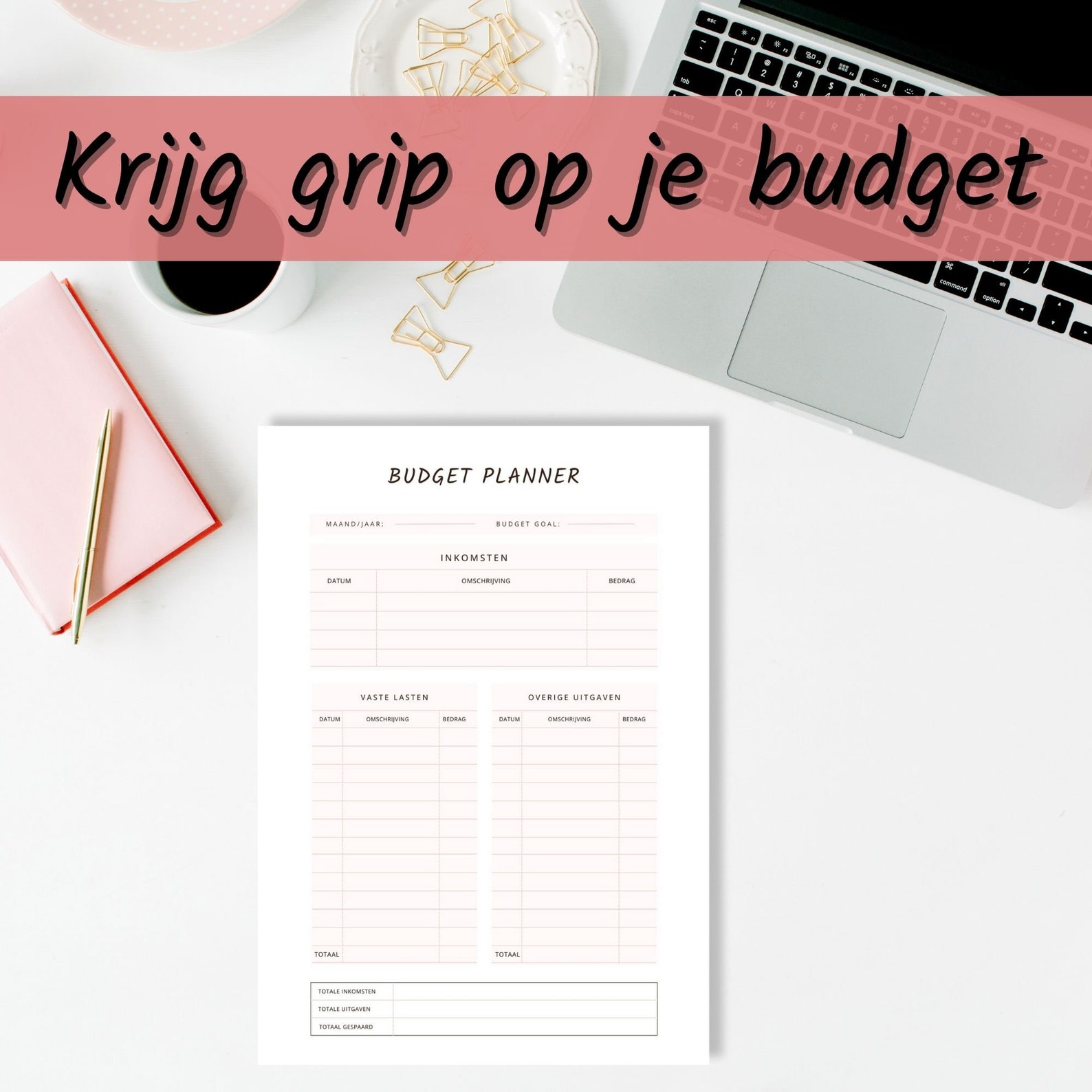 Easy Editable Monthly Budget Planner Template, Printable Dutch Budget ...