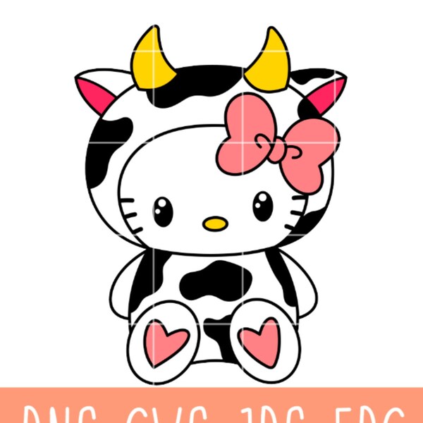 Kitty Cow Svg - Etsy