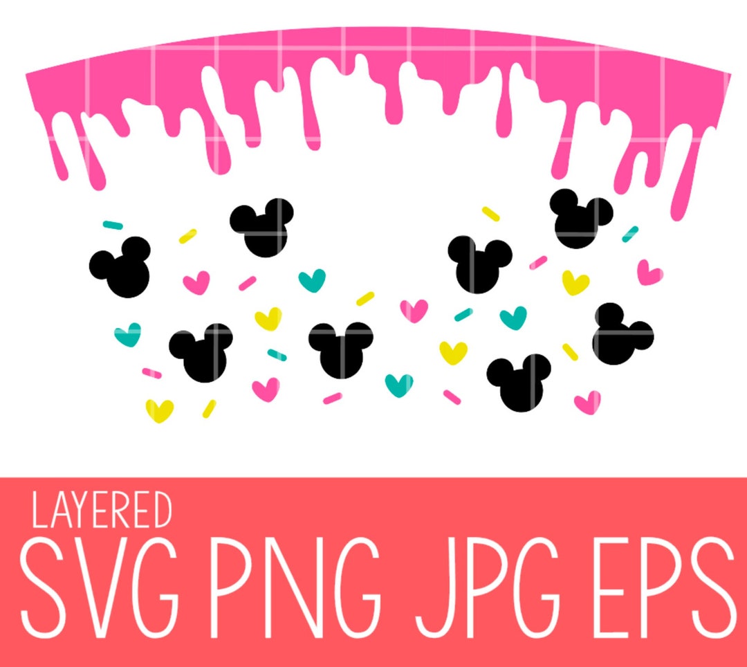Sprinkle Drip,donut Drip Hearts Full Wrap Svg, Venti Cup Decal Svg ...