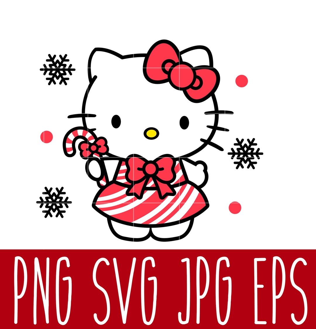 Christmas Kitty Candy Svg, Christmas Svg, Christmas Svg, Kawaii Svg ...