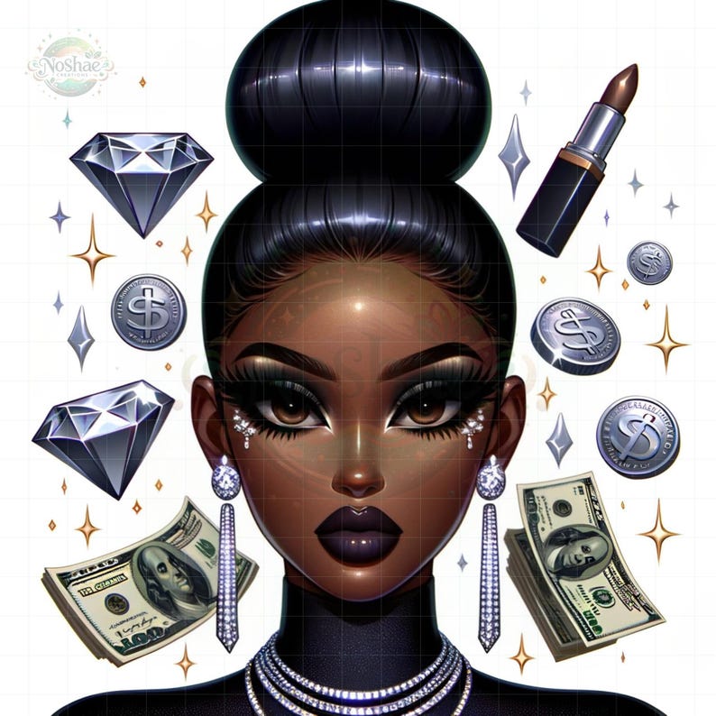 Luxury Diva Digital Art – African American Glamour (PDF With Canva Link ...