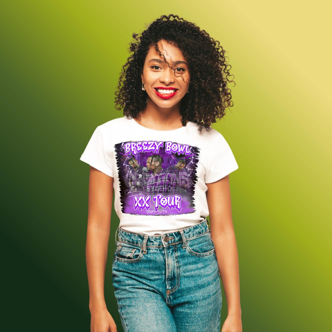 Breezy Bowl XX Tour Inspired PNG – Purple Lightning Plaid Concert Shirt ...