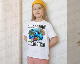 2nd Grade Level Unlocked Video Game Back to School Boys Digital PNG - Etsy